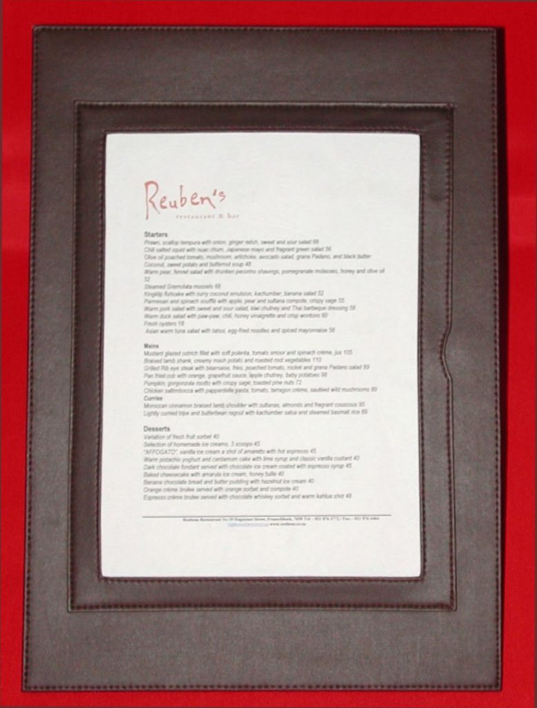 Menu covers & wine list covers, leather, branded - La Ricci Leathers ...